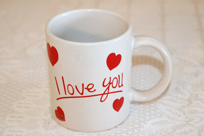ALLIED DESIGN MADE IN CHINA I LOVE YOU Red Hearts 3 7/8"h Coffee Mug ...