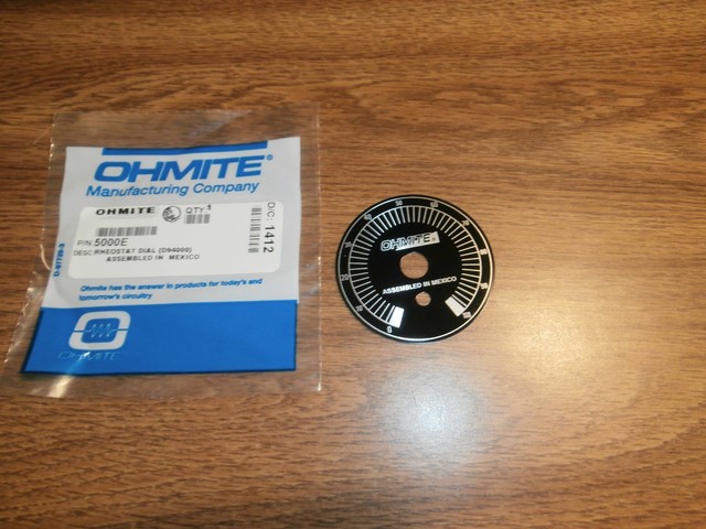 Ohmite 5000 5000e Potentiometer Dial Face Plate for sale online | eBay