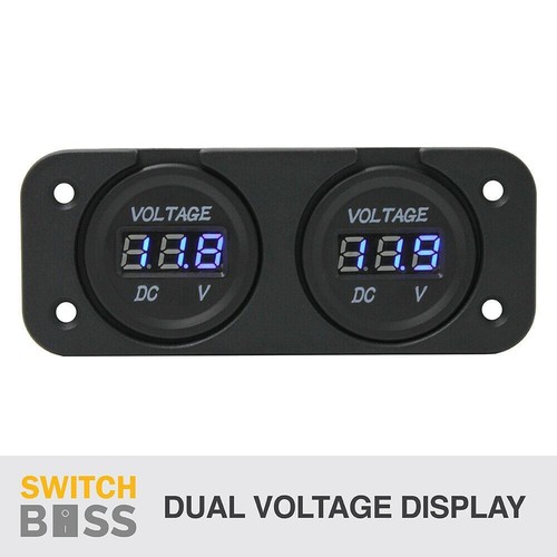 DUAL Battery Volt Display - Flush 12v 24v LED Digital Meter Boat ...