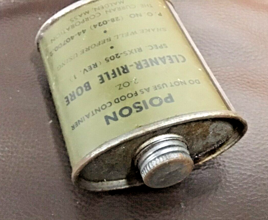 2 oz Rifle Cleaning Oil Tin (1/2 Full) Cleaner-Rifle Bore - Curran Corp ...