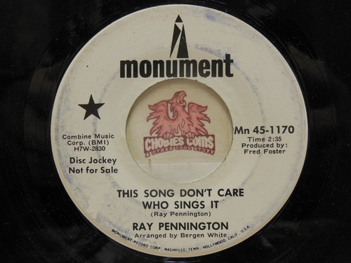 Ray Pennington – This Song Don't Care Who Sings It / Doggone, 45 RPM VG ...
