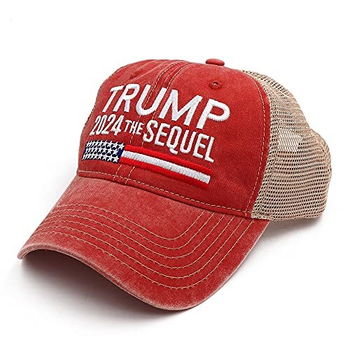 Trump Merchandise Donald Trump Hat with Hair MAGA Hat Make 7-7 5/8 ...