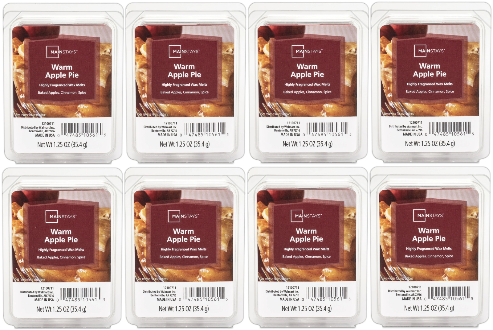 8 Mainstays WARM APPLE PIE Highly Fragranced Scented Wax Cube Melts | eBay