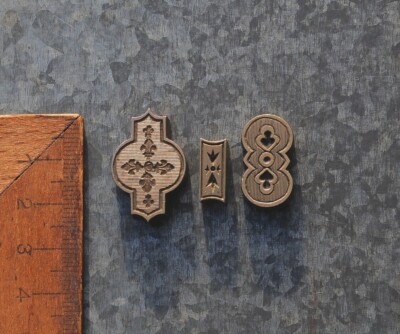 3x brass ornament bookbinding gilding hot foil stamp embossing Art ...