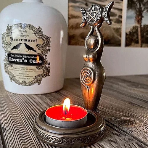 Pagan Earth Mother Gaia Goddess Wicca Tealight Candle Holder Night ...