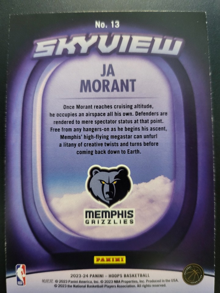 2023-24 Hoops Ja Morant SKYVIEW Card #13 | eBay