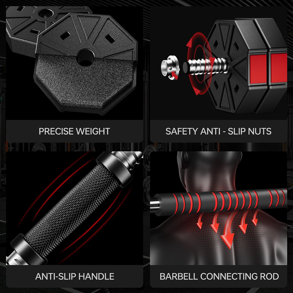 Adjustable Weights Dumbbells Set, 44Lbs 66Lbs 88Lbs 3 in 1 Adjustable ...