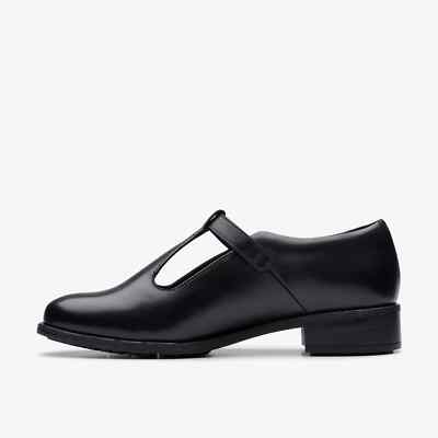 LADIES CLARKS HAVISHAM BAR BLACK LEATHER FLAT T BAR SHOES | eBay