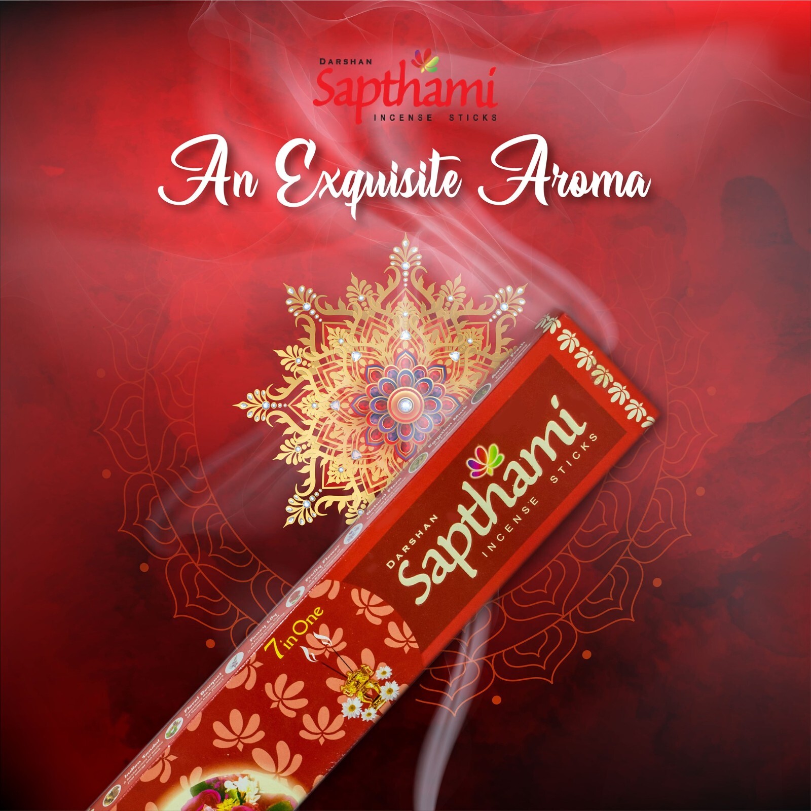 Incense Sticks Sapthami Natural Fragrance Genuine Box One Traditional ...