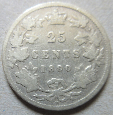 1890 Canada SILVER Twenty-Five Cents Coin. RARE Quarter (RJ65) | eBay