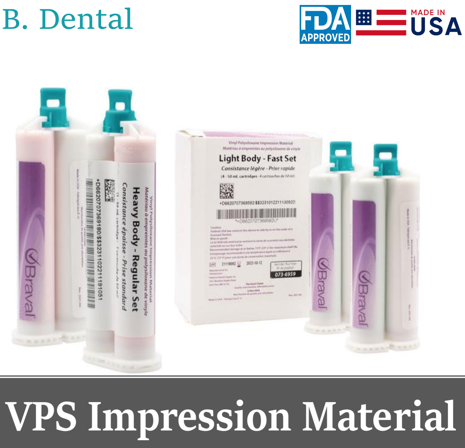 Dental VPS Impression Material Light/Medium Body / Heavy Body - Fast ...
