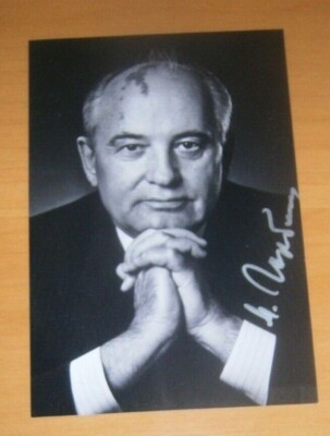 AUTOGRAPH Mikhail Gorbachev signed 10x15cm FOTO president GORBACIOV ...