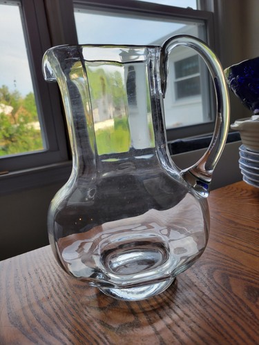 Large Serving Pitcher 9 3/4" Narrow Neck Wide lower bottom Footed. | eBay