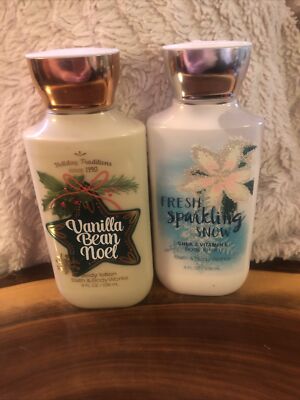 Bath & Body Works Vanilla Bean Noel + Fresh Sparkling Snow Body Lotion ...