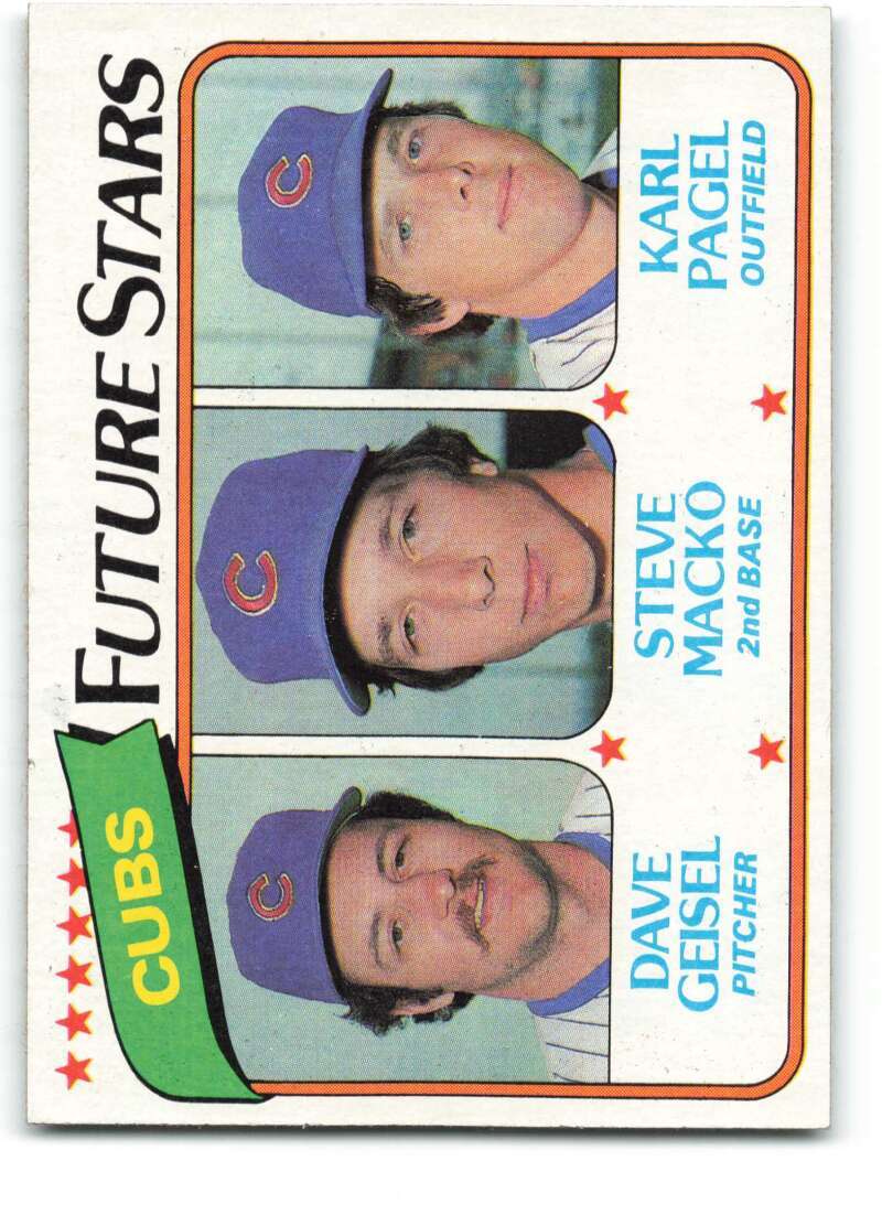 1980 Topps #676 Dave Geisel/Steve Macko/Karl Pagel NM++ RC Rookie Cubs ...