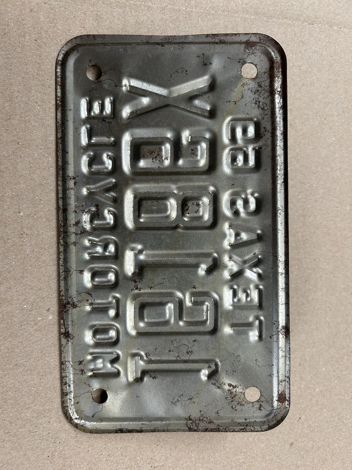 VINTAGE 1969 TEXAS MOTORCYCLE LICENSE PLATE NEW OLD STOCK NEVER MOUNTED ...