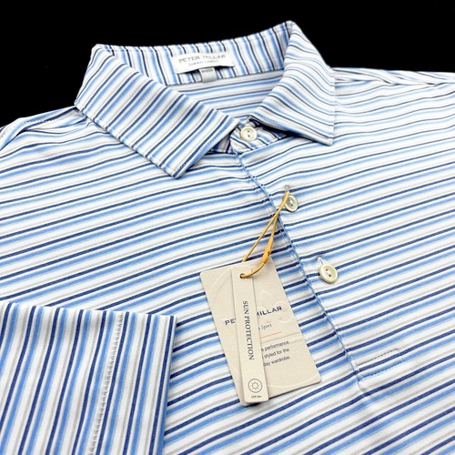 Peter Millar Crown Summer Comfort Performance Striped Polo Shirt 2XL ...