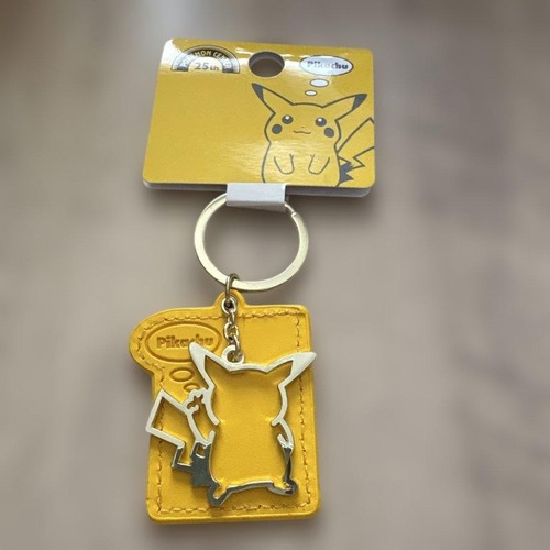 Pokemon Pikachu Keychain Yellow 25th Anniversary Faux Leather | eBay