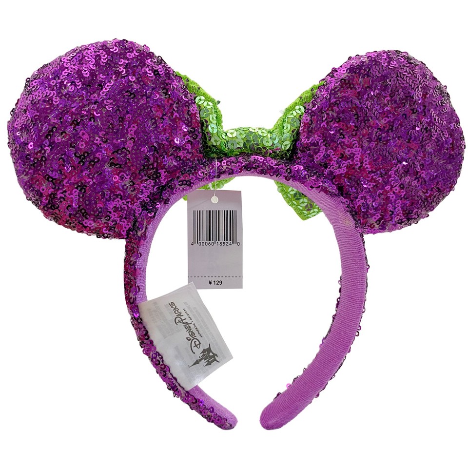Disney` Parks Purple Green Spangle Headband Minnie Mickey Mouse Ears ...