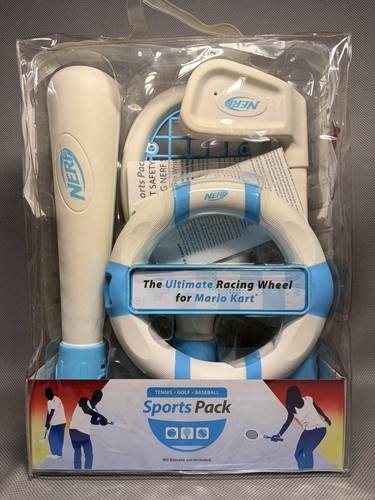 Nerf Wii Sports Pack Baseball Bat Golf Club Tennis Racket Steering ...