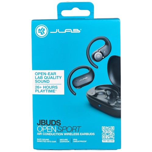 JLab JBuds Open Sport Wireless Earbuds Black, Bluetooth, Open Ear, iOS ...