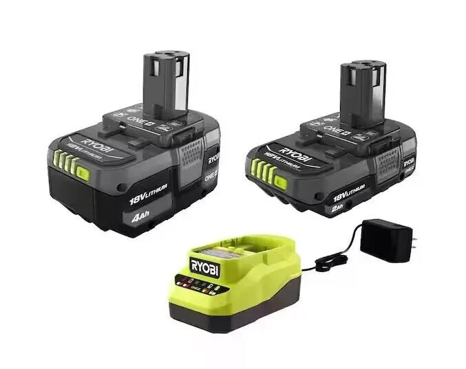 RYOBI ONE 18V Lithium-Ion Starter Kit PSK106SB (4Ah 2Ah Battery ...