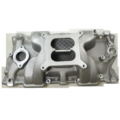 55-86 SBC SMALL BLOCK CHEVY Aluminum Dual Square Bore Intake Manifold ...