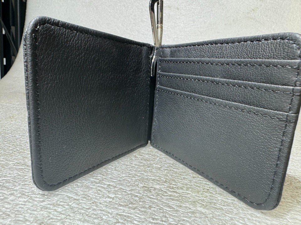 Snap On Tools Black Leather Money Clip Bi-Fold Wallet Wrench Logo | eBay