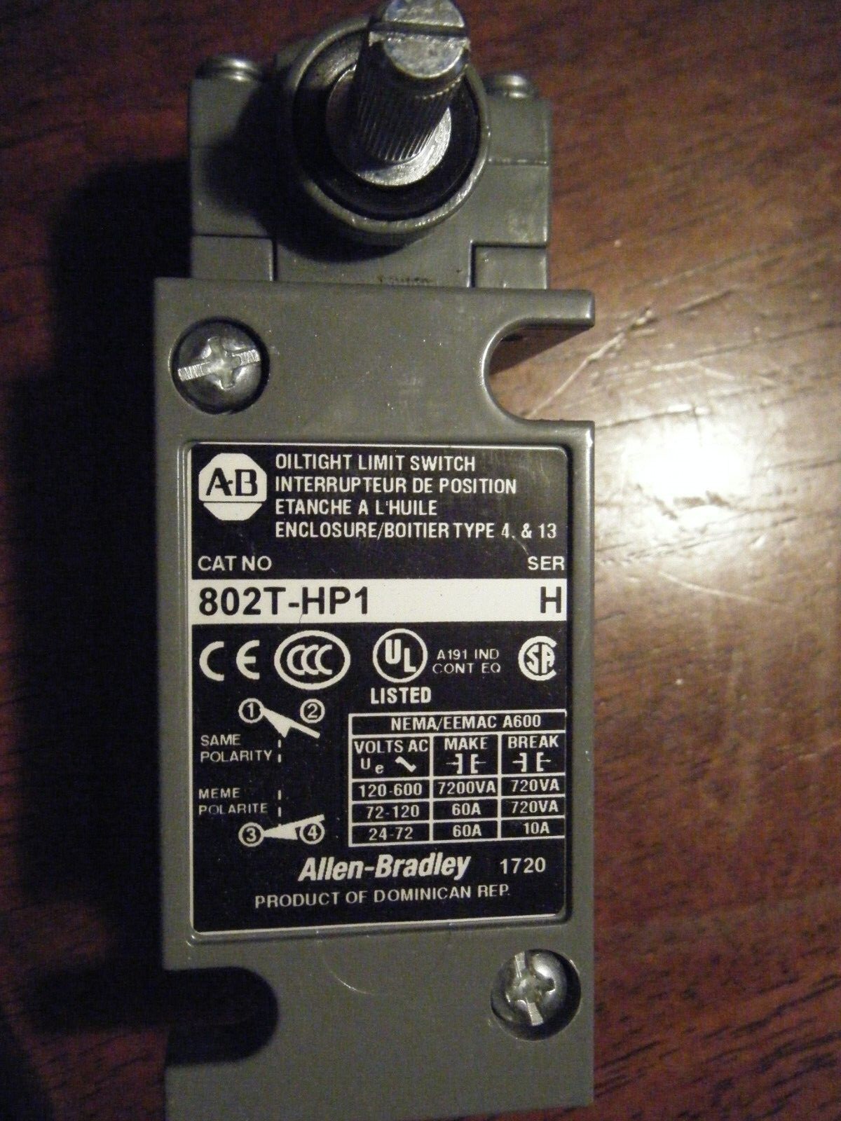Allen Bradley Limit Switch 802T-HP1 NEW - Old Stock | eBay
