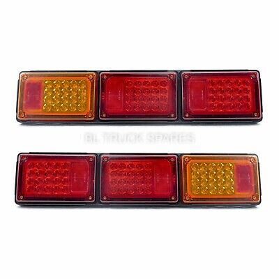 2 x JUMBO 12V / 24V LED TRUCK TRAILER TAIL LIGHT (RED, RED, AMBER ...