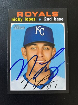 Nicky Lopez Signed 2020 Topps Heritage Card Kansas City Royals ...