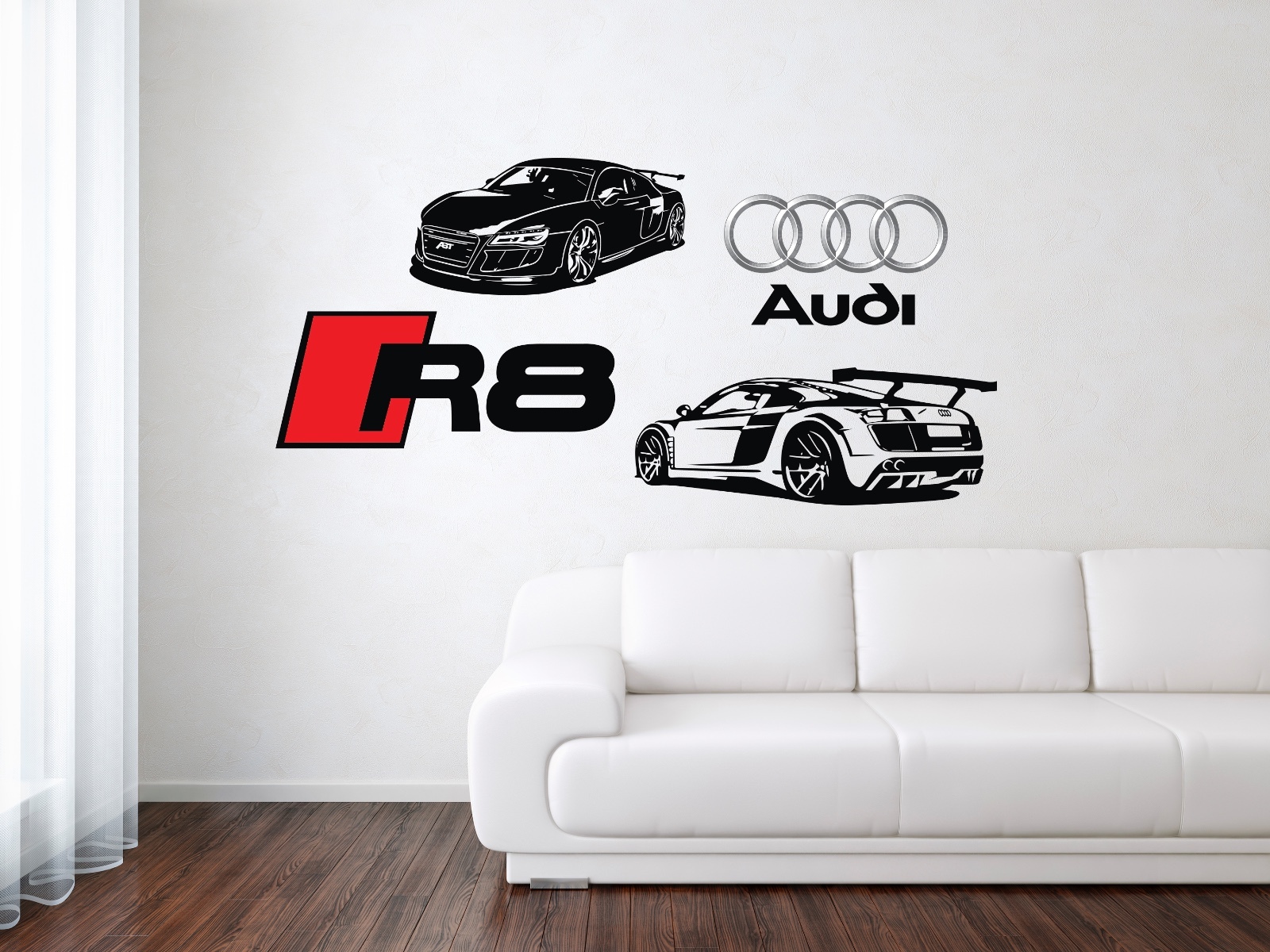 Audi R8 Sport Racing Front Car Wall Decal Art Mural Vinyl Sticker | eBay