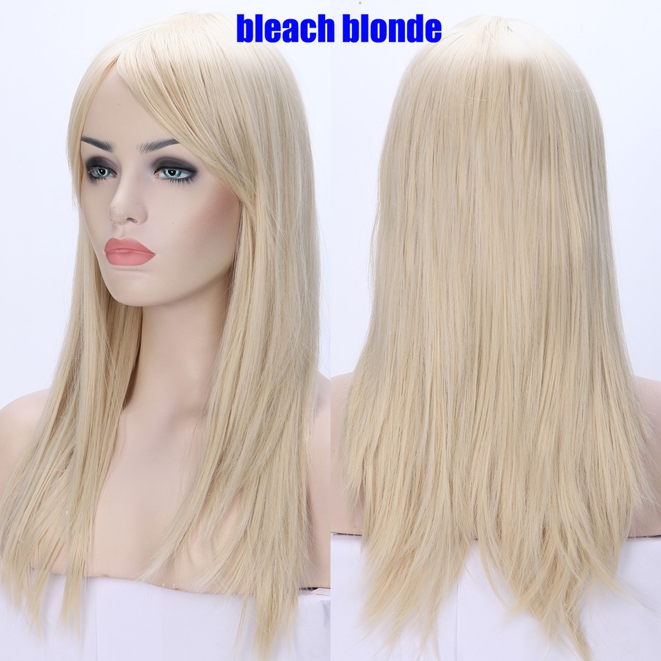 US stock long straight wavy cosplay wig full wigs costume party heat ...