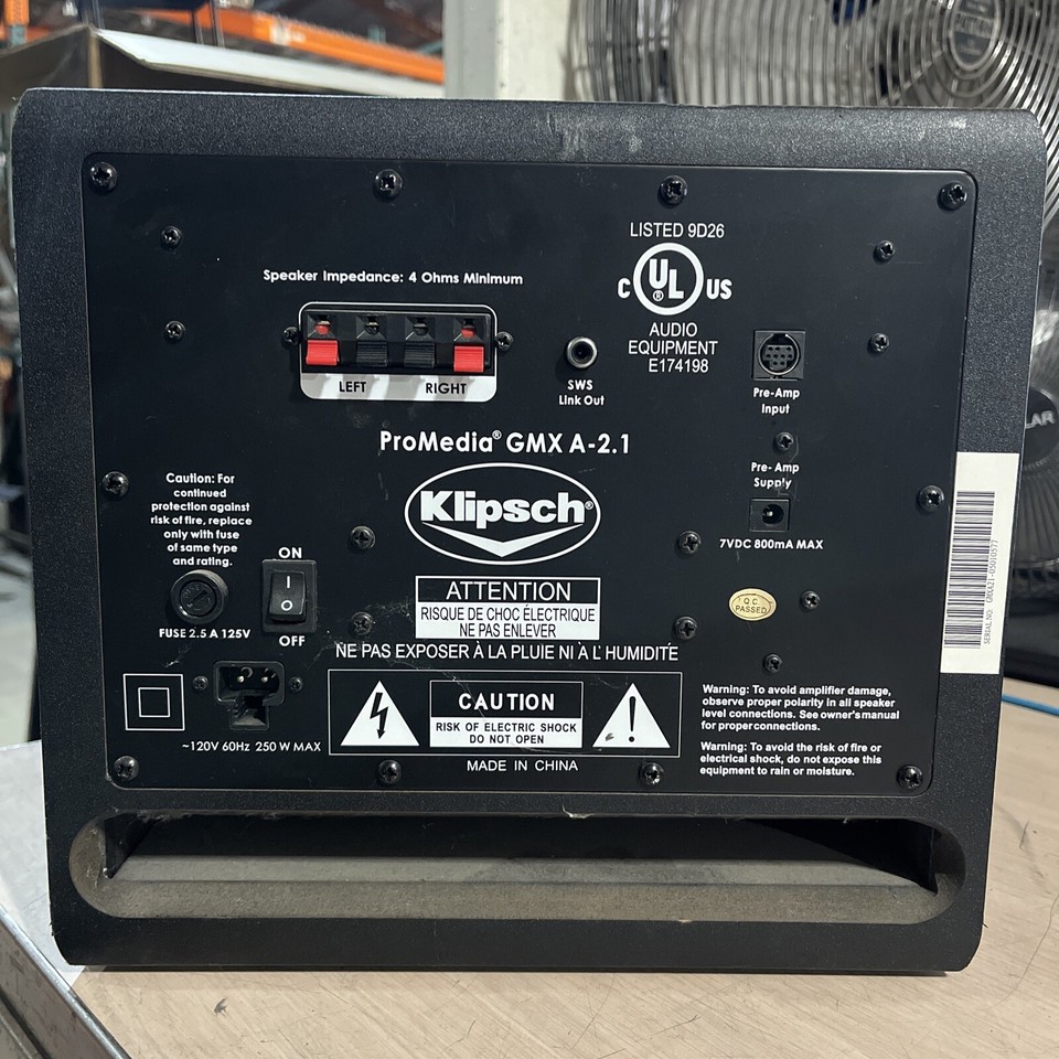 Klipsch ProMedia GMX A- 2.1 Subwoofer | Black | 2.1 Channel | Wired