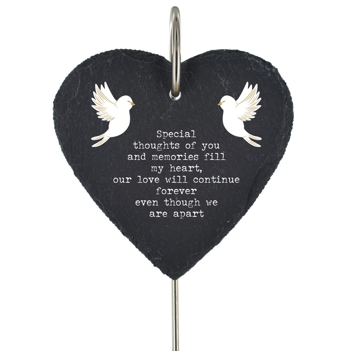 Doves Heart Grave Stick Marker Plaque Ornament Memorial Slate Special Thoughts | eBay UK