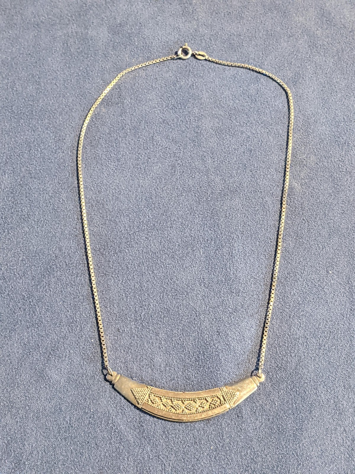 VINTAGE STERLING SILVER 925 NECKLACE Signed VJA Ethnic Tribal Bali Dot ...
