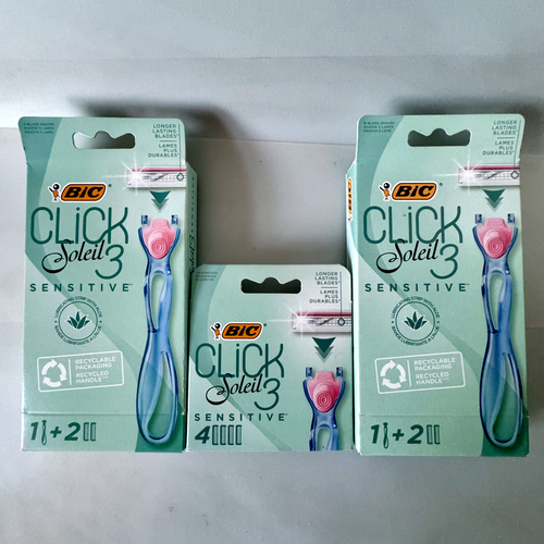 BIC Click 3 Soleil Sensitive w/ 2x Shavers & 8x Refills Womens ...