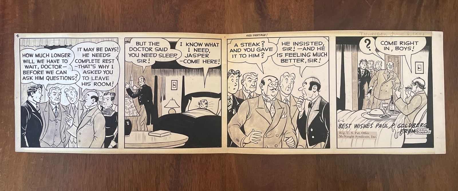 RARE Frank Lank Leonard Cartoonist Original Hand Drawn Comic Strip ...