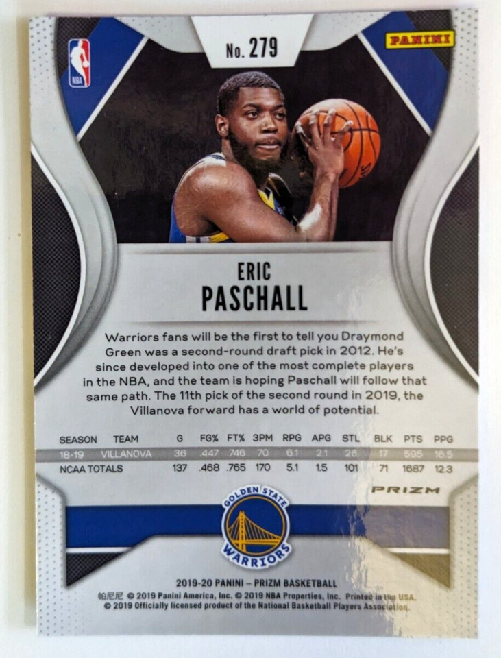 2019-20 PRIZM RED WHITE BLUE PRIZM RC ERIC PASCHALL #279 | eBay