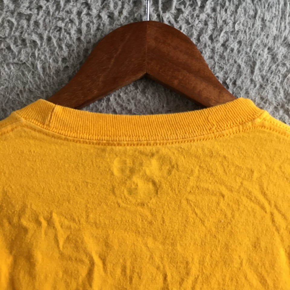 Champion T-Shirt Womens S Yellow Crew Neck Long Sleeve Graphic Tee ...