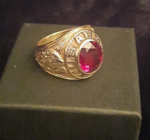 10k Gold Men's Ruby Red stone US Army 1775 Recruiter Ring 16g Size 9 ...