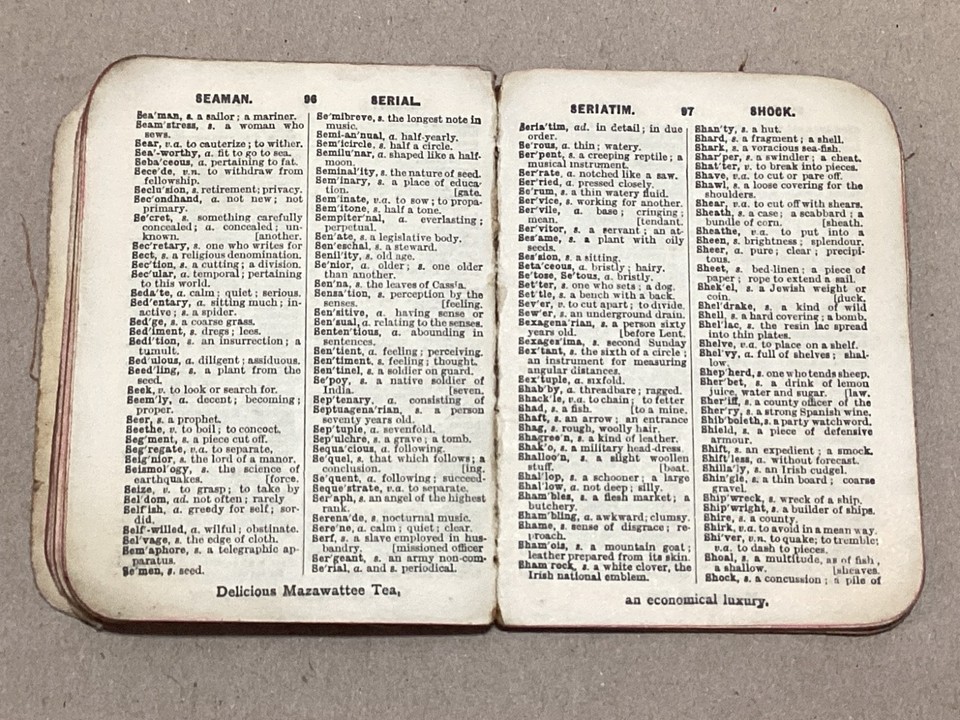 Vintage Mazawattee Tea Pocket Dictionary | eBay
