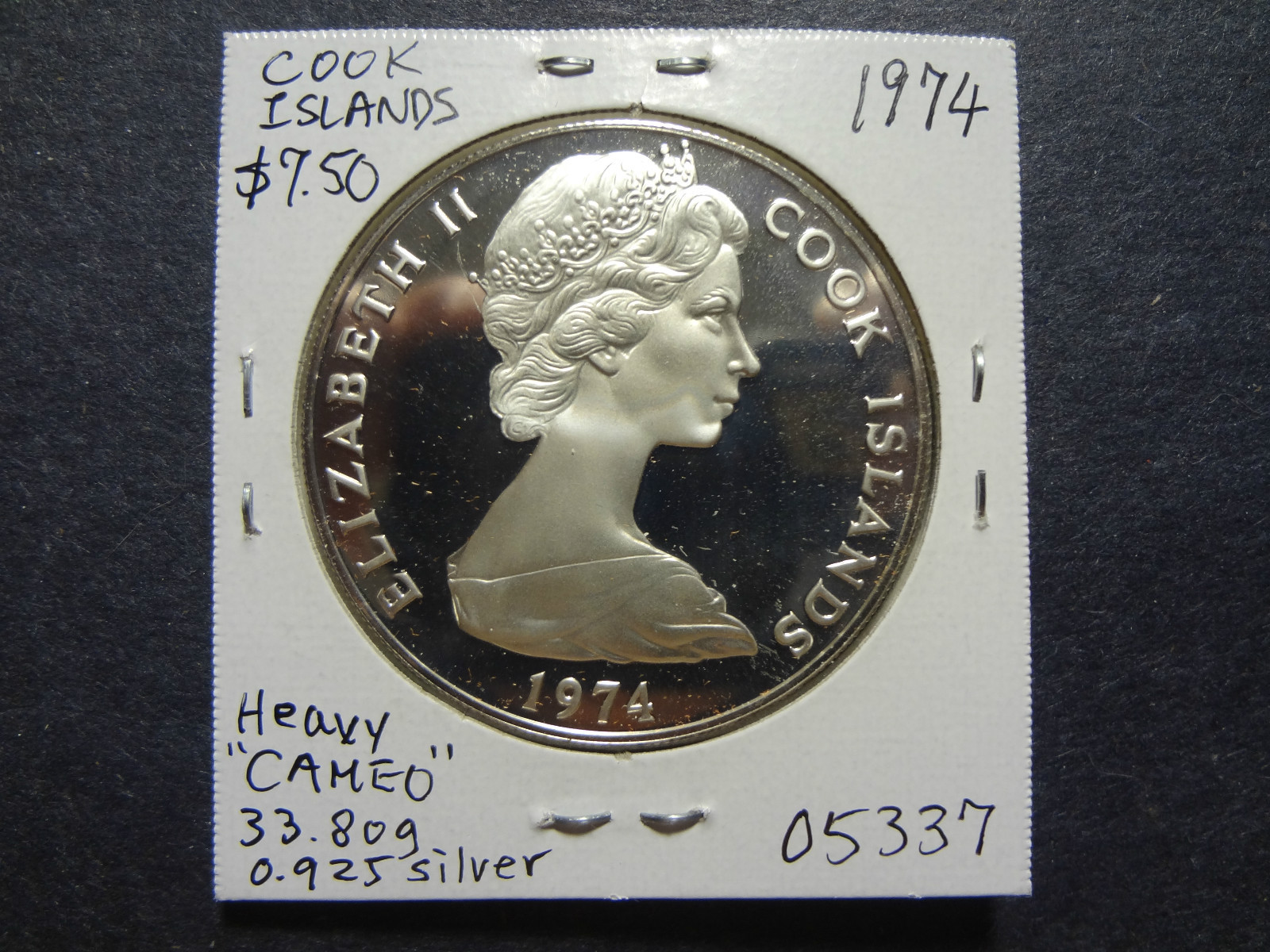 BRITISH COOK ISLANDS QE II SILVER $7.50 DOLLARS, COMMEMORATIVE COOK ...