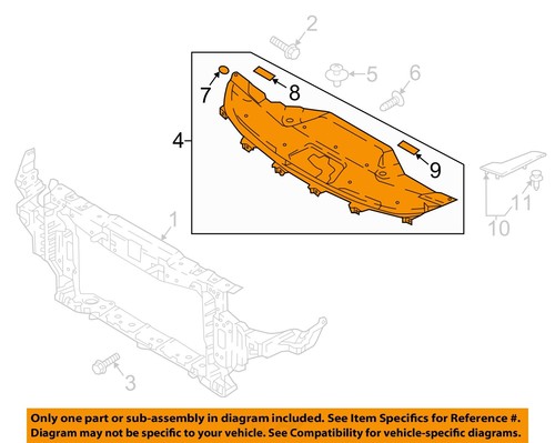KIA OEM Stinger Radiator Core Support-Sight Shield Splash Cover Panel ...