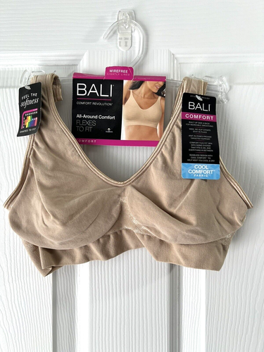 NEW Bali Comfort Revolution AllAround Comfort Flexes To Fit Bra Medium ...