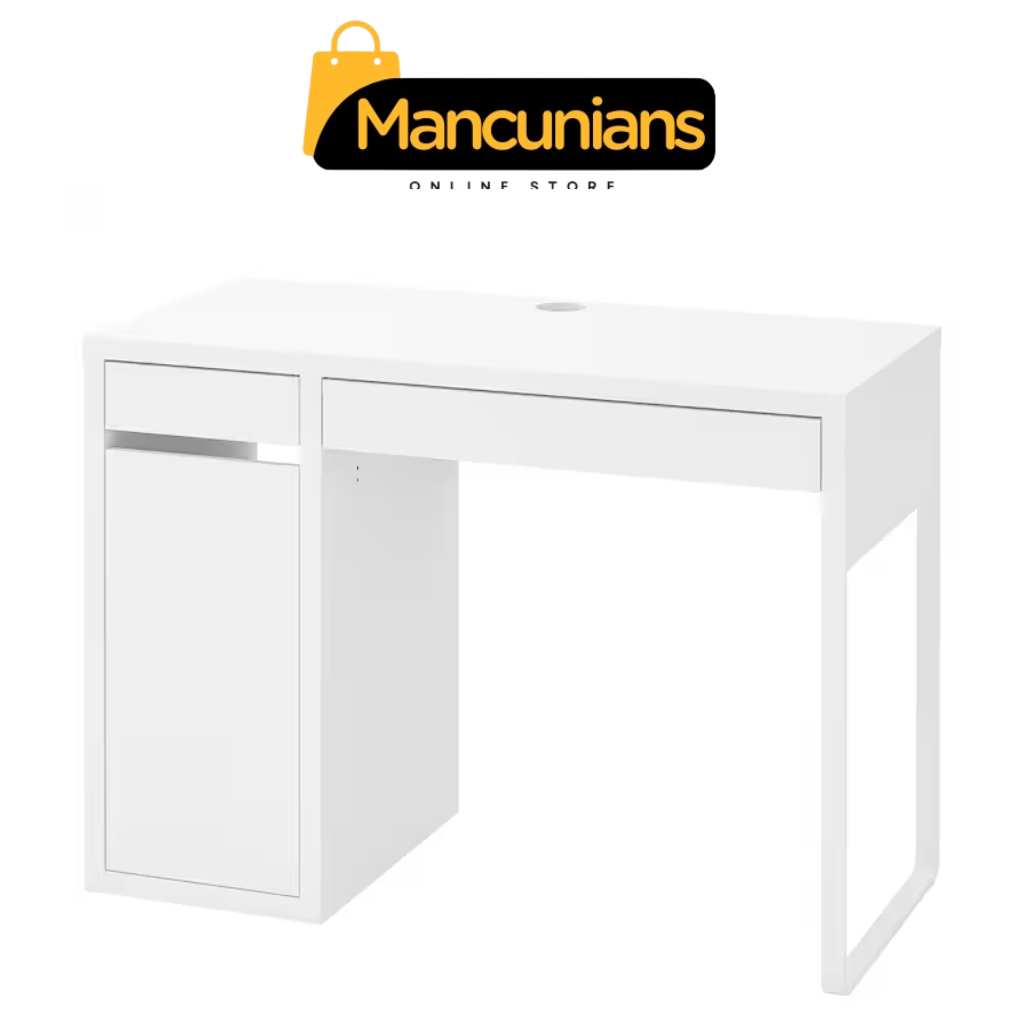 White Computer Desk Storage Otley 3 Drawer 1 Door Computer Desk, White