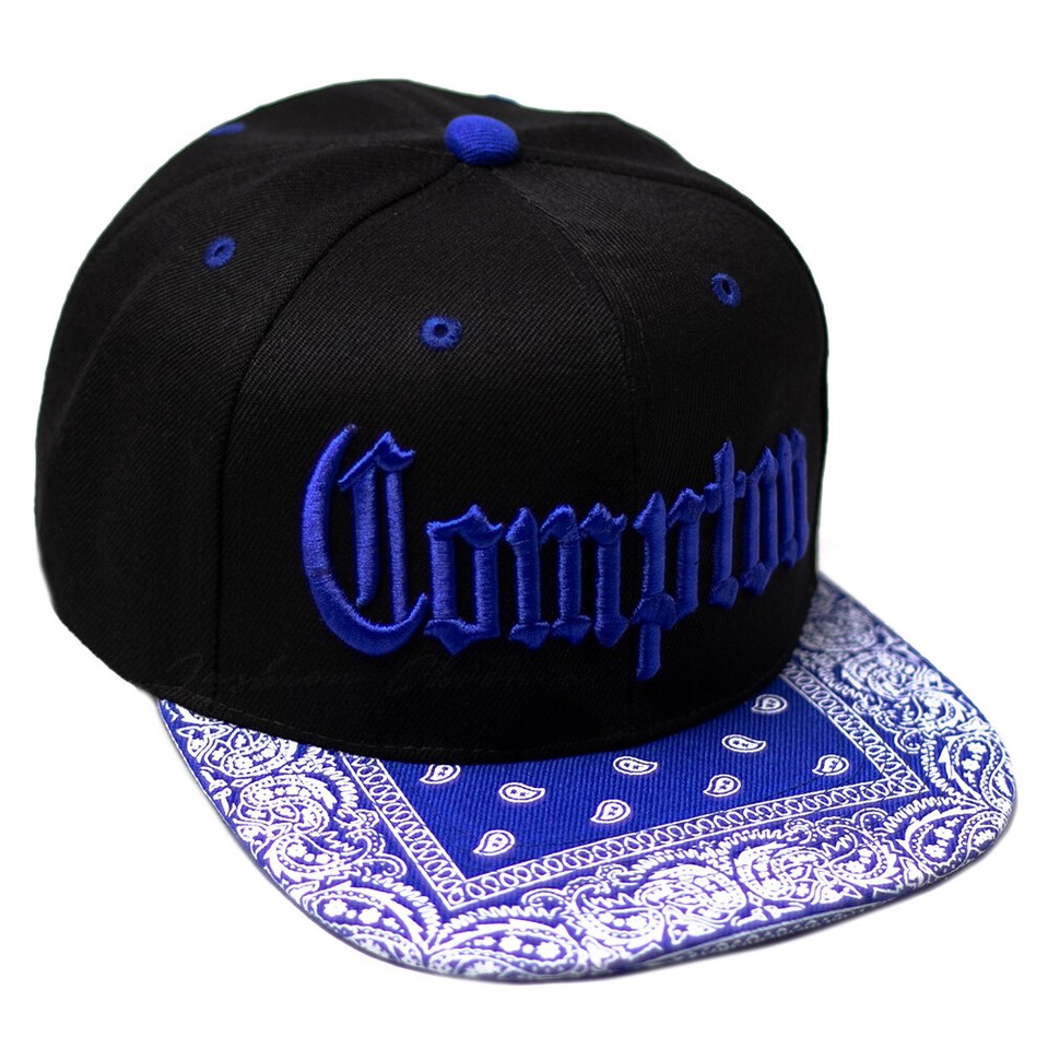 Compton Baseball Cap Snapback Adjustable Flat Bill Hat Bandana Paisley ...