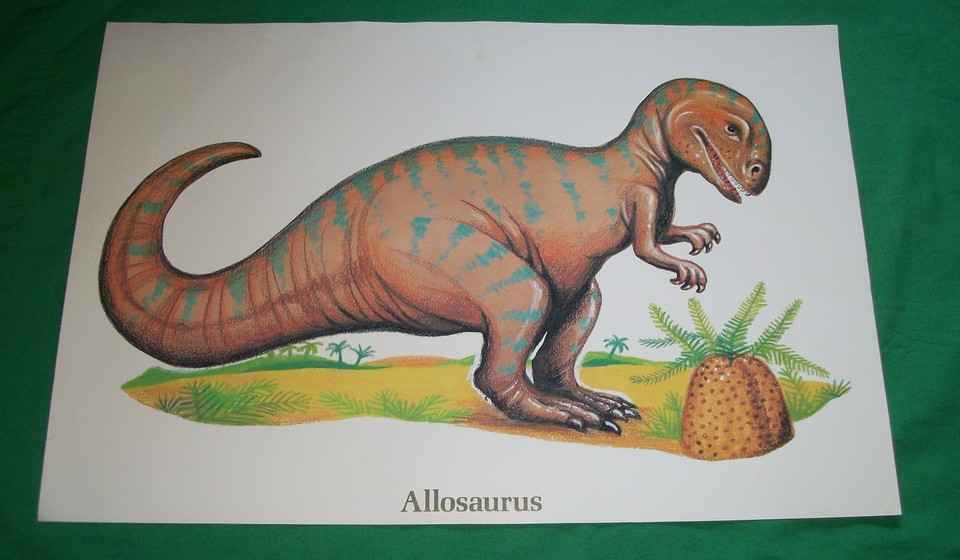1980 ARGUS ART PRINT COLLIN FRY ALLOSAURUS DINOSAUR NILES ILLINOIS ...