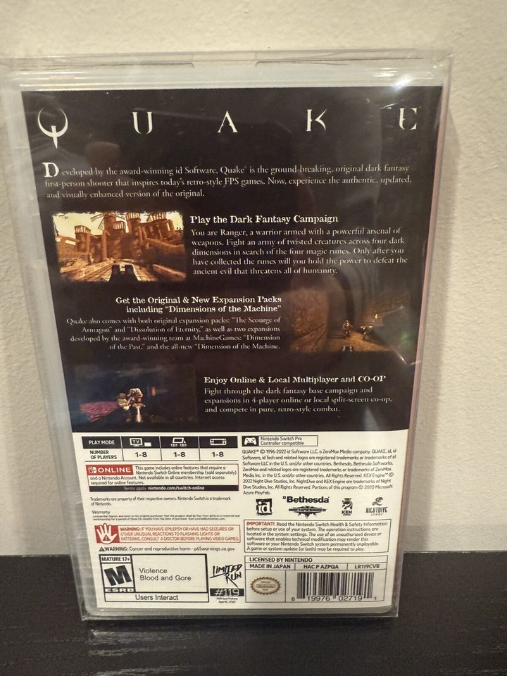 Quake - Limited Run #119 [Nintendo Switch] Signed By Stephen Kick | eBay