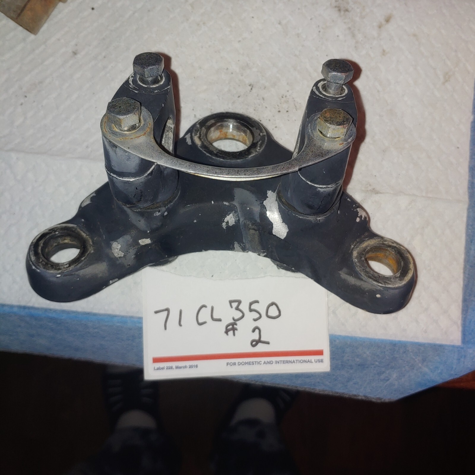 1971 1972 Honda CL350 handlebars mount with chrome wire holder #2 | eBay